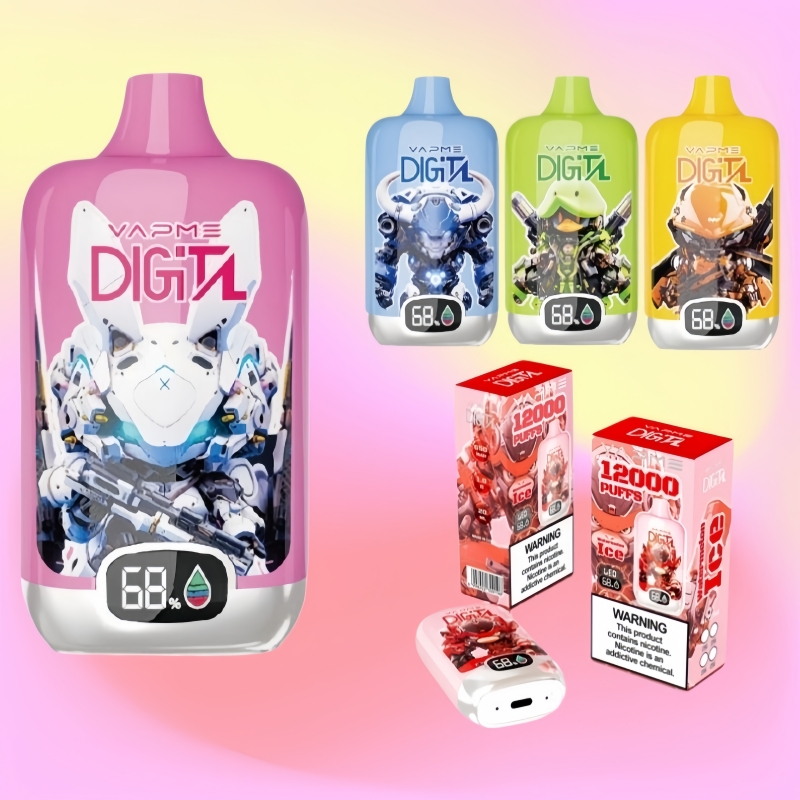 Best Vapme Digital 12000 Puffs Mesh Coil No Nicotine Disposable Vapes ...